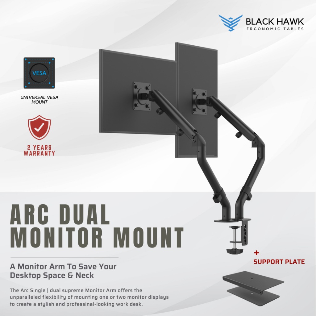 (50% Off) Brand New Dual Monitor Mount | Monitor Arm | Monitor Clamp ...