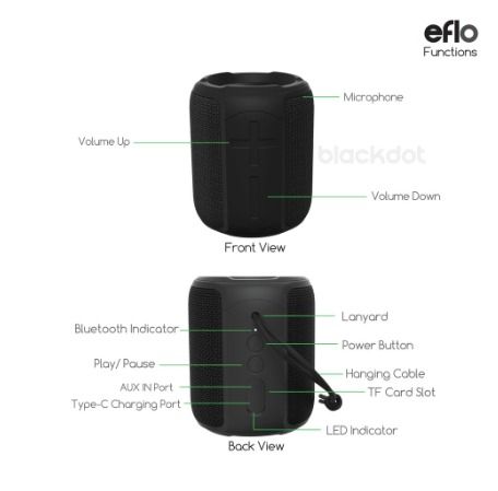 Blackdot eFlo Premium Wireless Speakers With 12 Hrs Music, 360 Degree ...