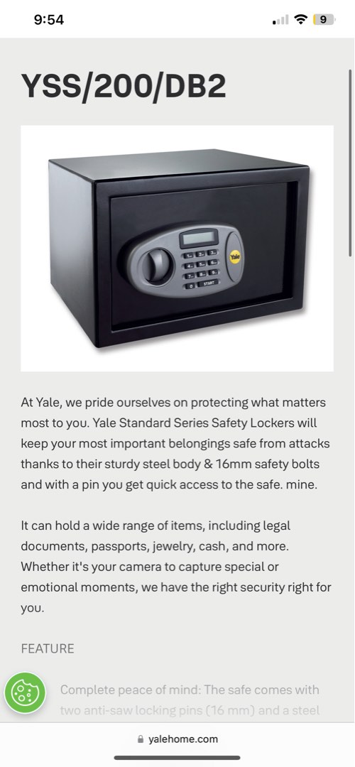 Brand new Yale safe box YSS/200/DB2, Furniture & Home Living, Security ...