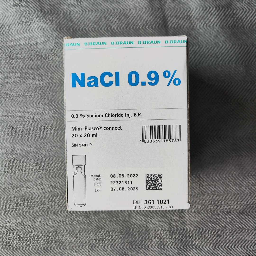 Braun NaCl 0.9% Sodium Chloride Solution (Box of 20 x 20ml), Health ...