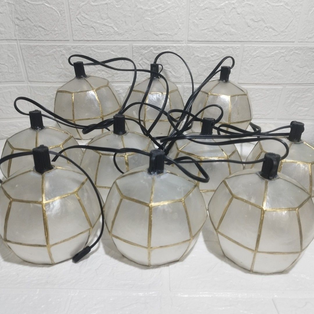 Capiz Lights Solar power Or Plug type Ready to Use Free Extra Bulbs For ...