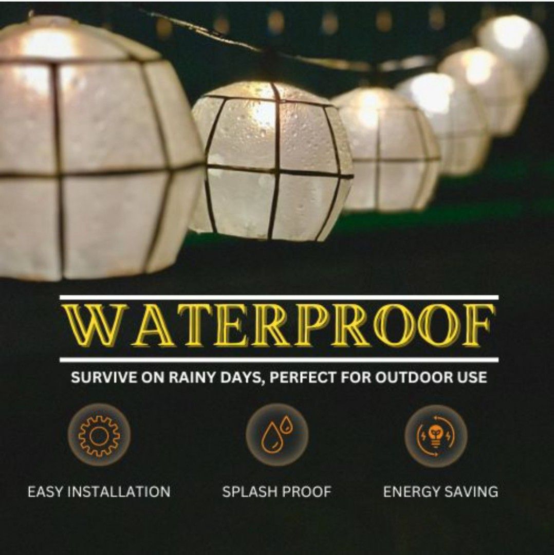 Capiz Lights Solar power Or Plug type Ready to Use Free Extra Bulbs For ...