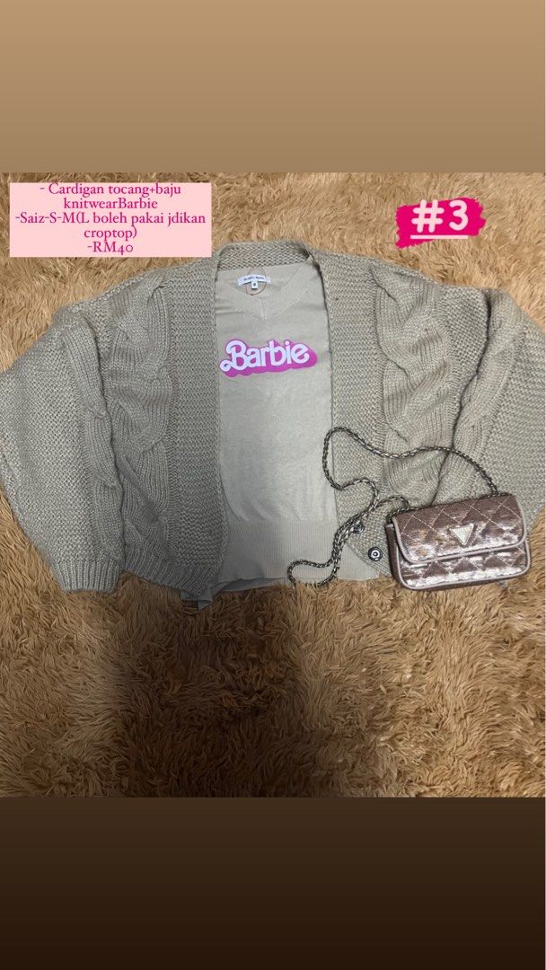 Cardi set barbie, Women's Fashion, Tops, Blouses on Carousell