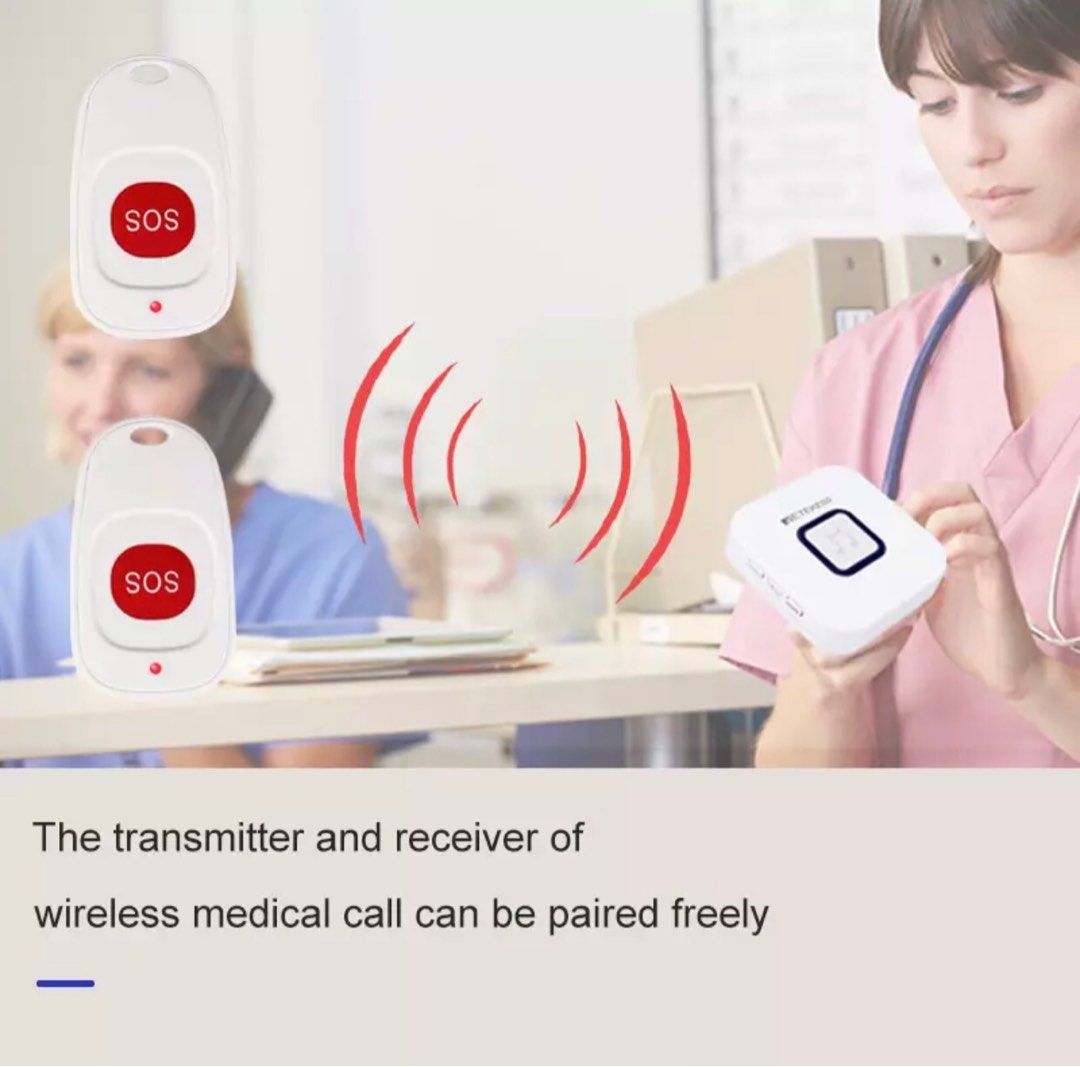 Caregiver pager wireless SOS for home elderly, Health & Nutrition ...