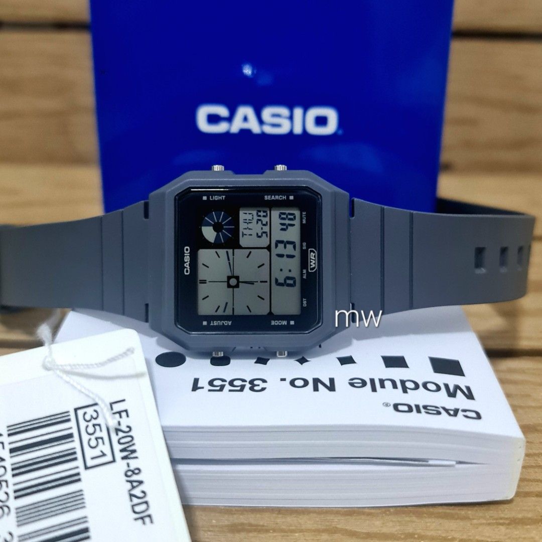 Casio Men's LED lighting Lf-20w-8a stopwatch alarm timer world time Resin Watch, Men's Fashion ...