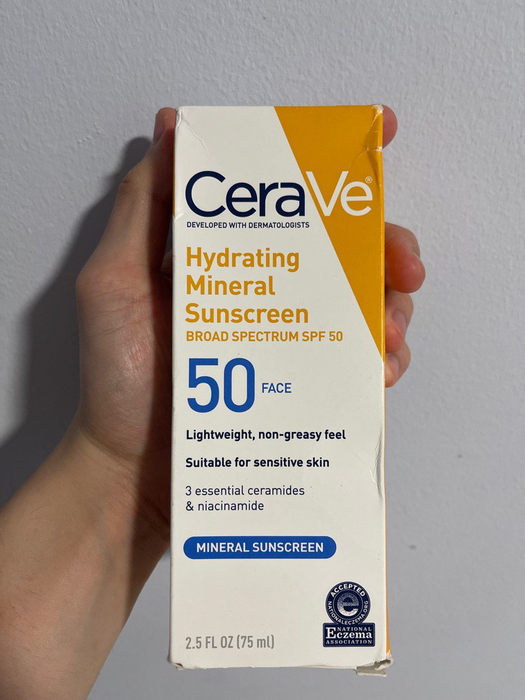 Cerave SPF50 Mineral Sunscreen, Beauty & Personal Care, Face, Face Care ...