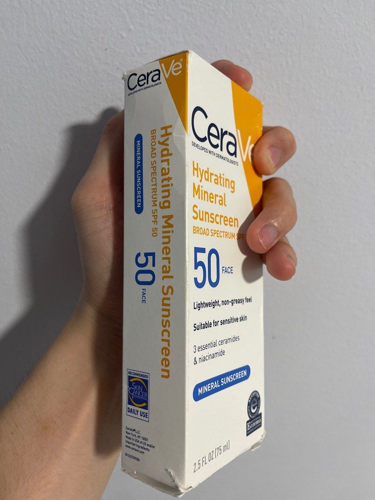 Cerave SPF50 Mineral Sunscreen, Beauty & Personal Care, Face, Face Care ...