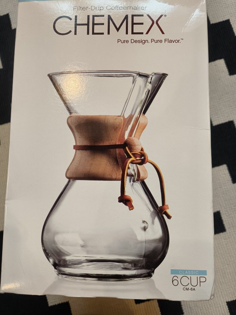 Chemex 6 cup glass pour over coffee maler, TV & Home Appliances ...