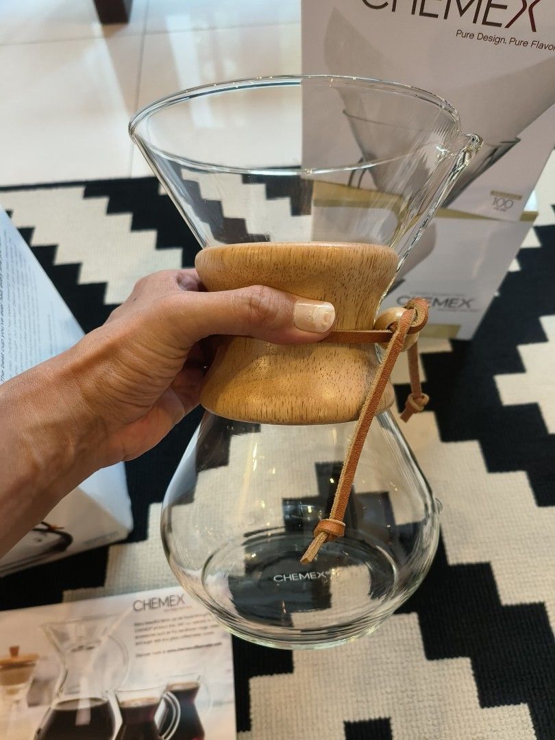 Chemex 6 cup glass pour over coffee maler, TV & Home Appliances ...