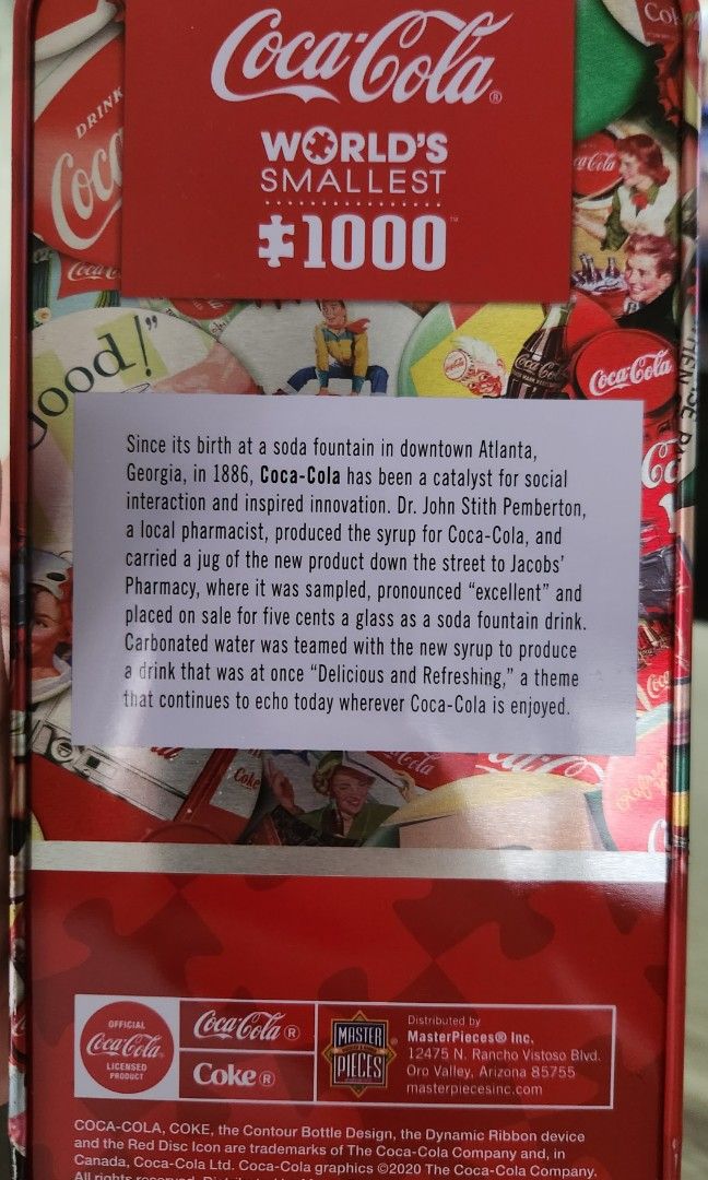 Coca-cola World's Smallest 1000 pieces puzzle, Hobbies & Toys ...