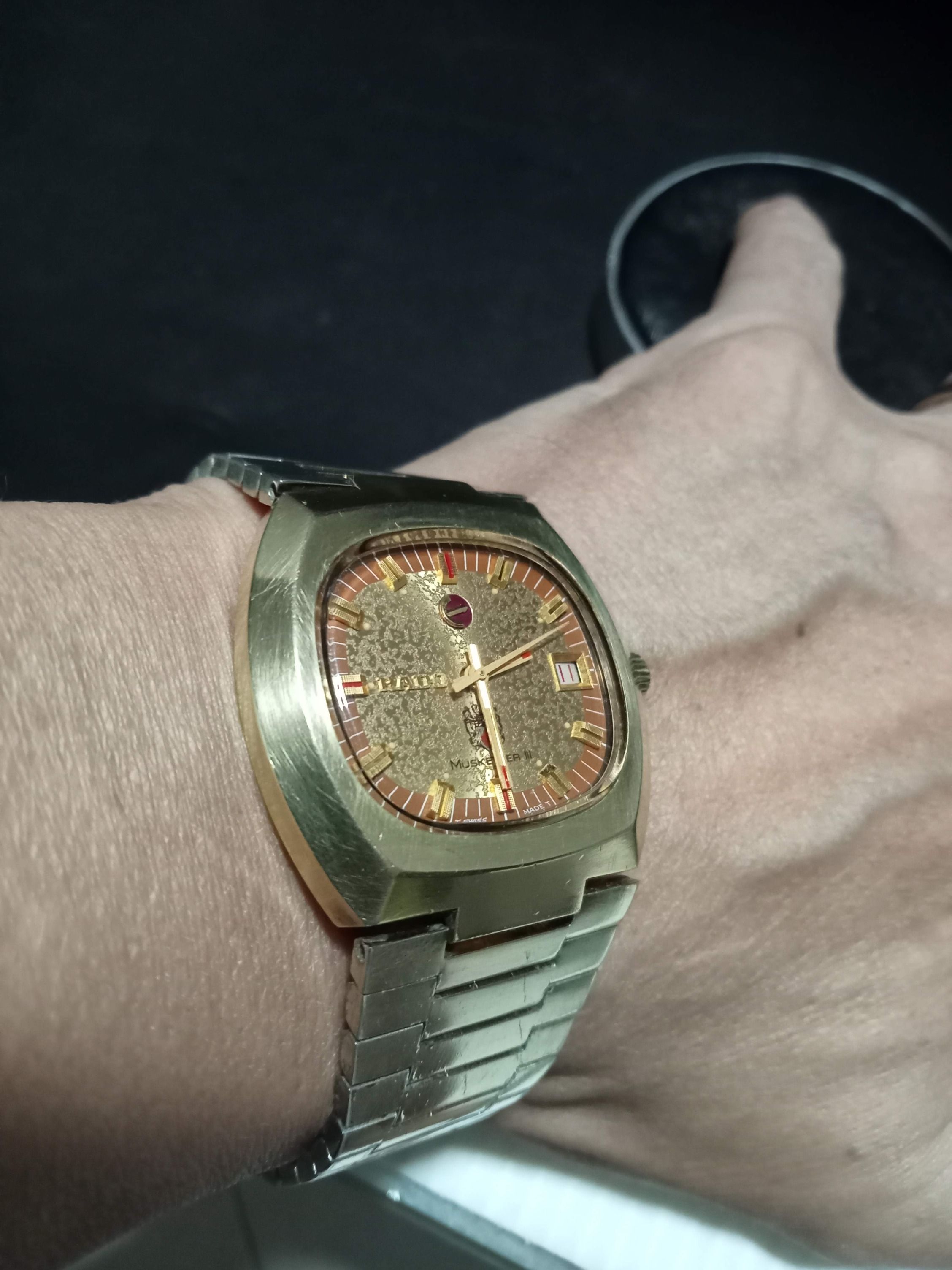 Collector's Item Circa 1974 Rado Musketeer III ETA 2783 Gold-Filled 25J ...