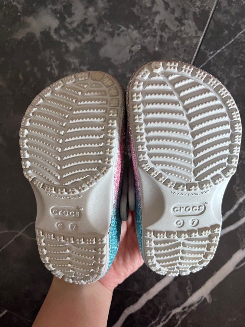 Crocs glitter c7, Babies & Kids, Babies & Kids Fashion on Carousell