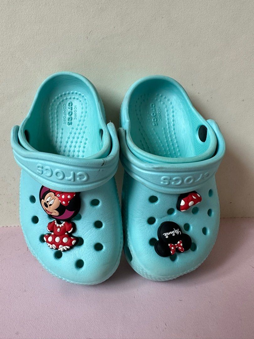 Crocs light blue Minnie Mouse size 7c, Babies & Kids, Babies & Kids ...