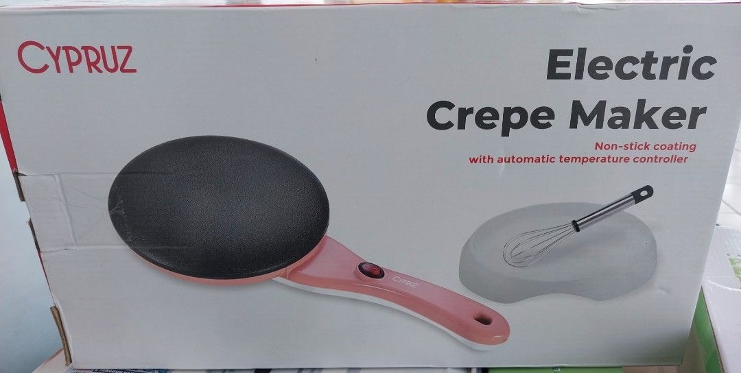 CYPRUZ Crepe Maker Listrik, praktis buat bikin crepes, Kitchen ...