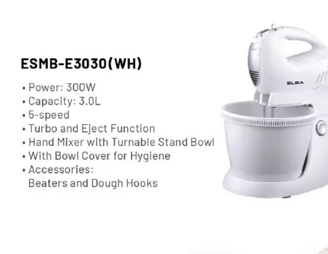 Elba Stand Mixer with auto turntable Bowl, TV & Home Appliances, Other ...
