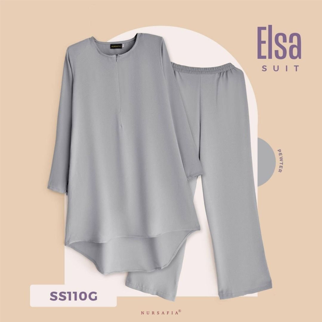 Elsa Suit, Women's Fashion, Muslimah Fashion, Baju Kurung & sets on Carousell