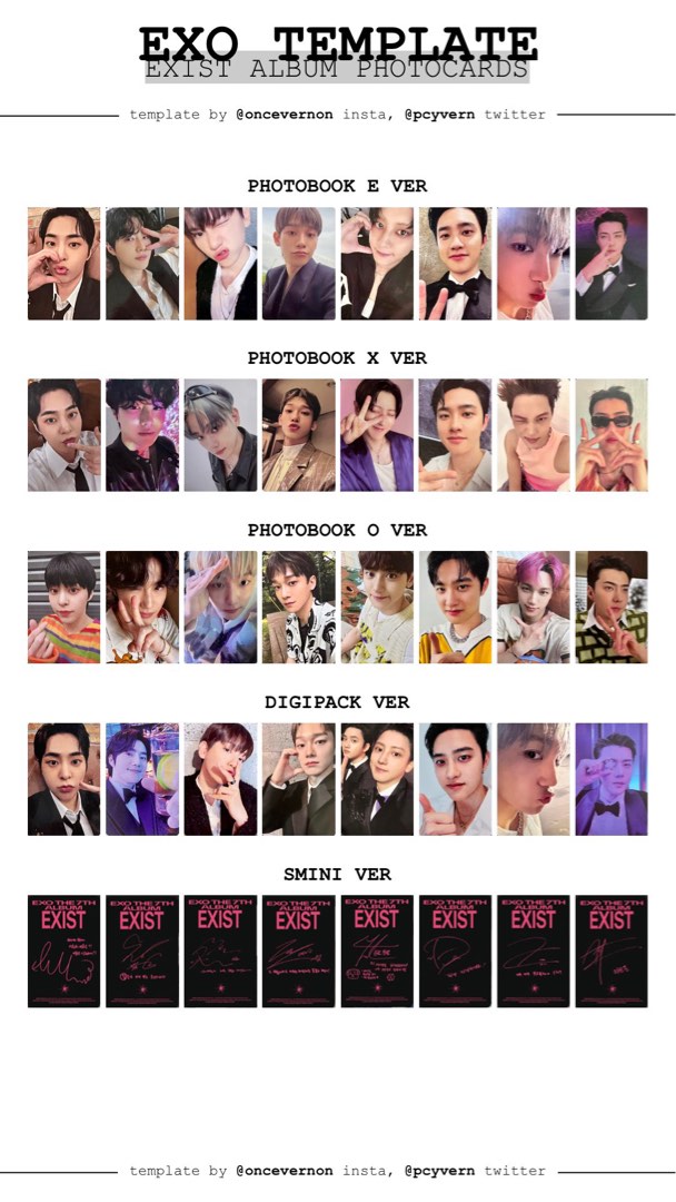 EXO EXIST PHOTOBOOK DIGIPACK SMINI PHOTOCARD PC, Hobbies & Toys ...