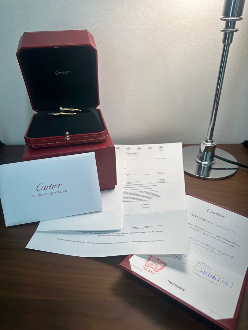 FULL SET + Receipt: Cartier Juste Un Clou Bracelet, Luxury, Accessories ...