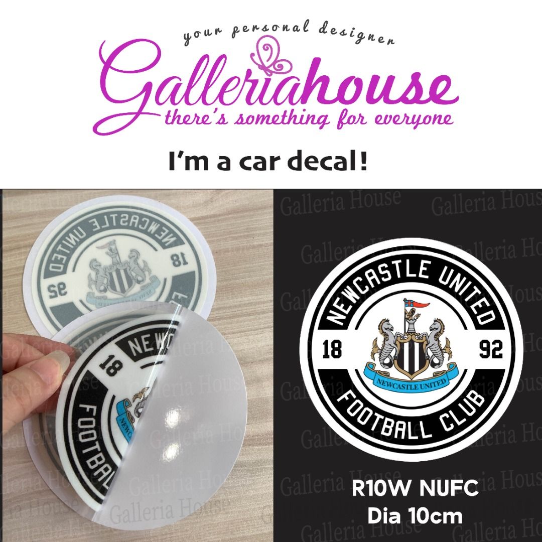 Galleria House Car Decal All Newcastle United Football Club Soccer Team ...