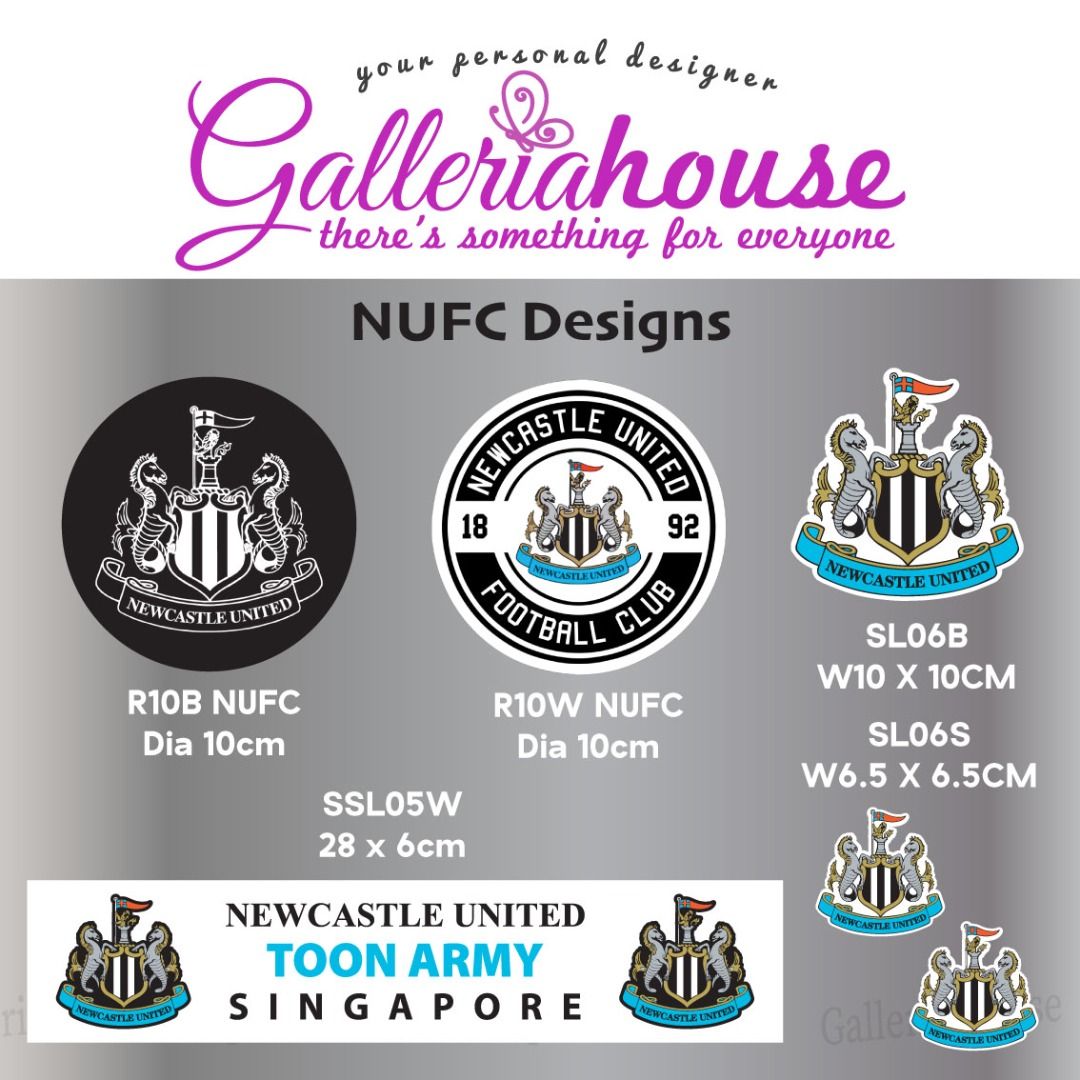 Galleria House Car Decal All Newcastle United Football Club Soccer Team ...