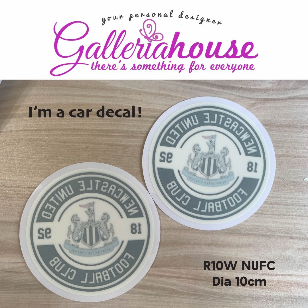 Galleria House Car Decal All Newcastle United Football Club Soccer Team ...
