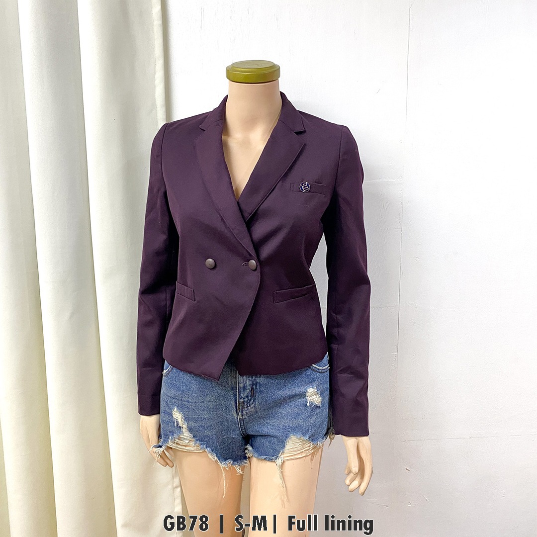 GB78 - S-M - plum premium korean coat blazer on Carousell