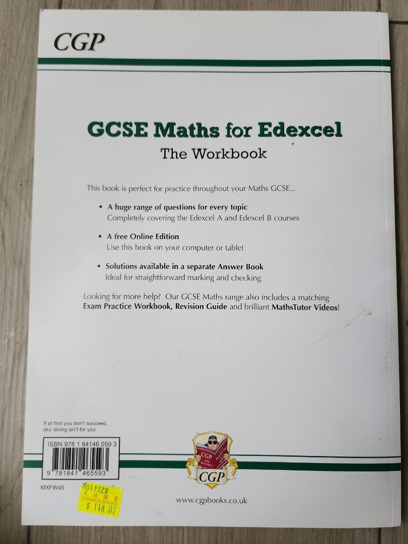 GCSE MATHS FOR EDEXCEL WORKBOOK, 興趣及遊戲, 書本 & 文具, 教科書 - Carousell