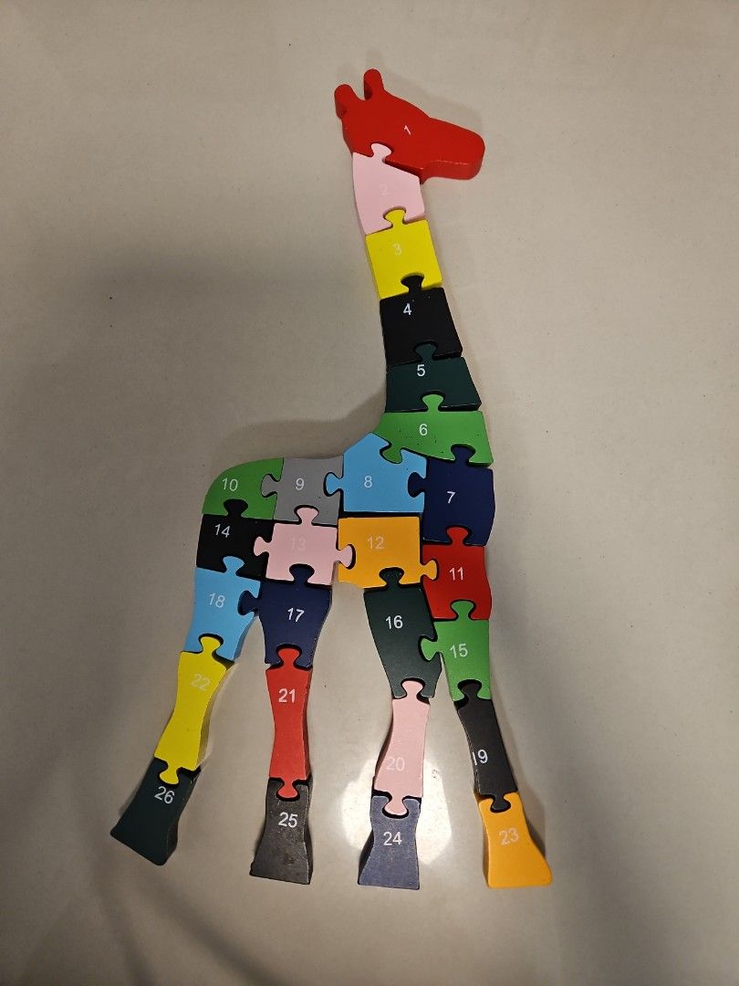Giraffe Puzzle Numbers Alphabet, Hobbies & Toys, Toys & Games on Carousell