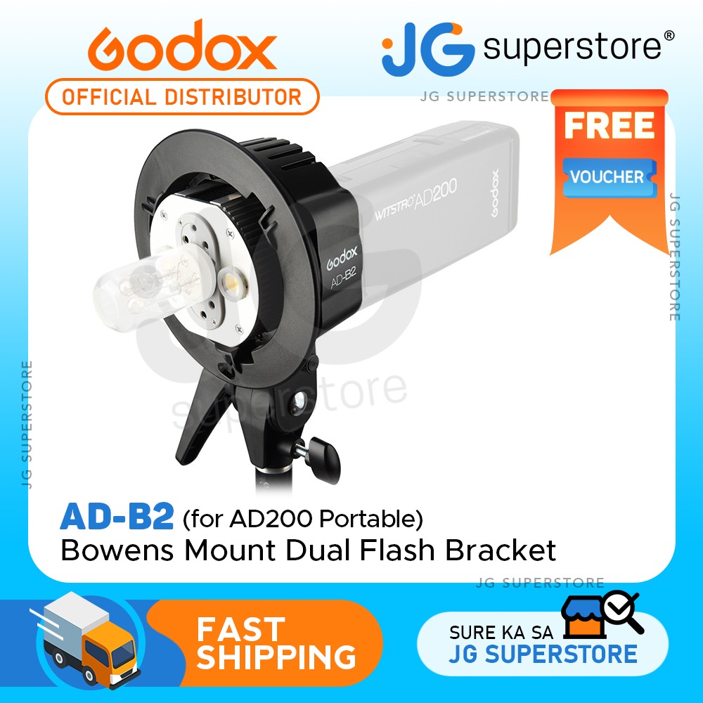 Godox AD-B2 Bowens Mount double tubes Light Head Bracket for AD200 ...