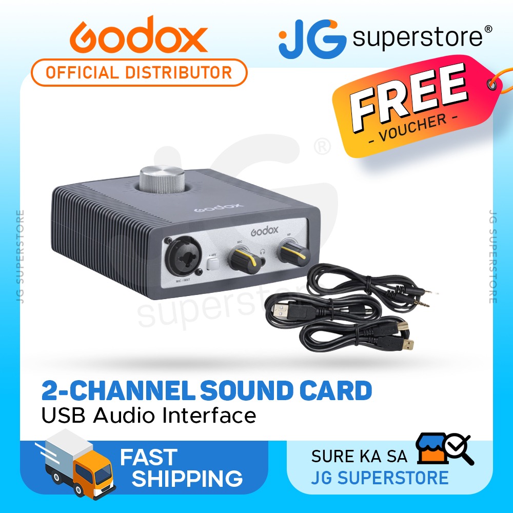 Godox AI2C 2-Channel USB Sound Card Audio Interface with XLR / TRS Mic ...