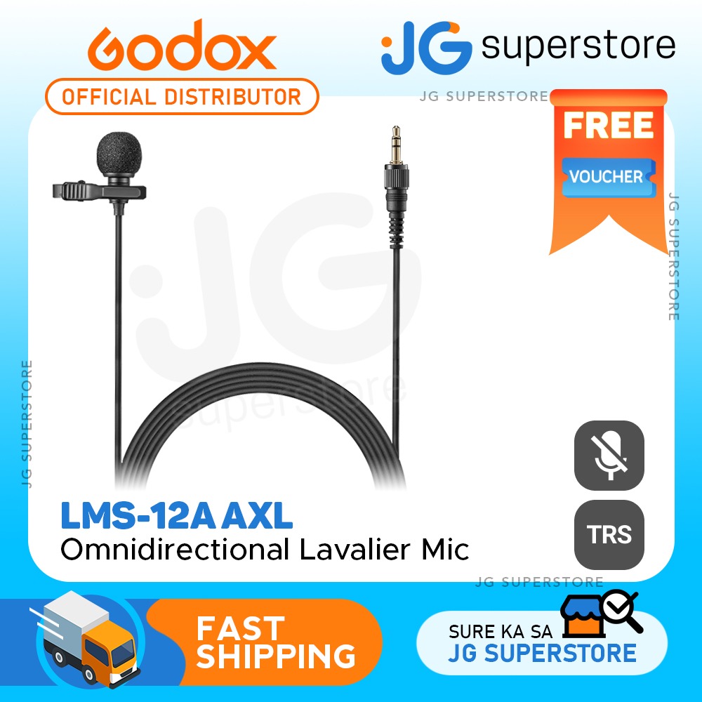 Godox LMS-12A AXL Omnidirectional Lavalier Microphone with Locking 3.5mm TRS Connector | JG ...