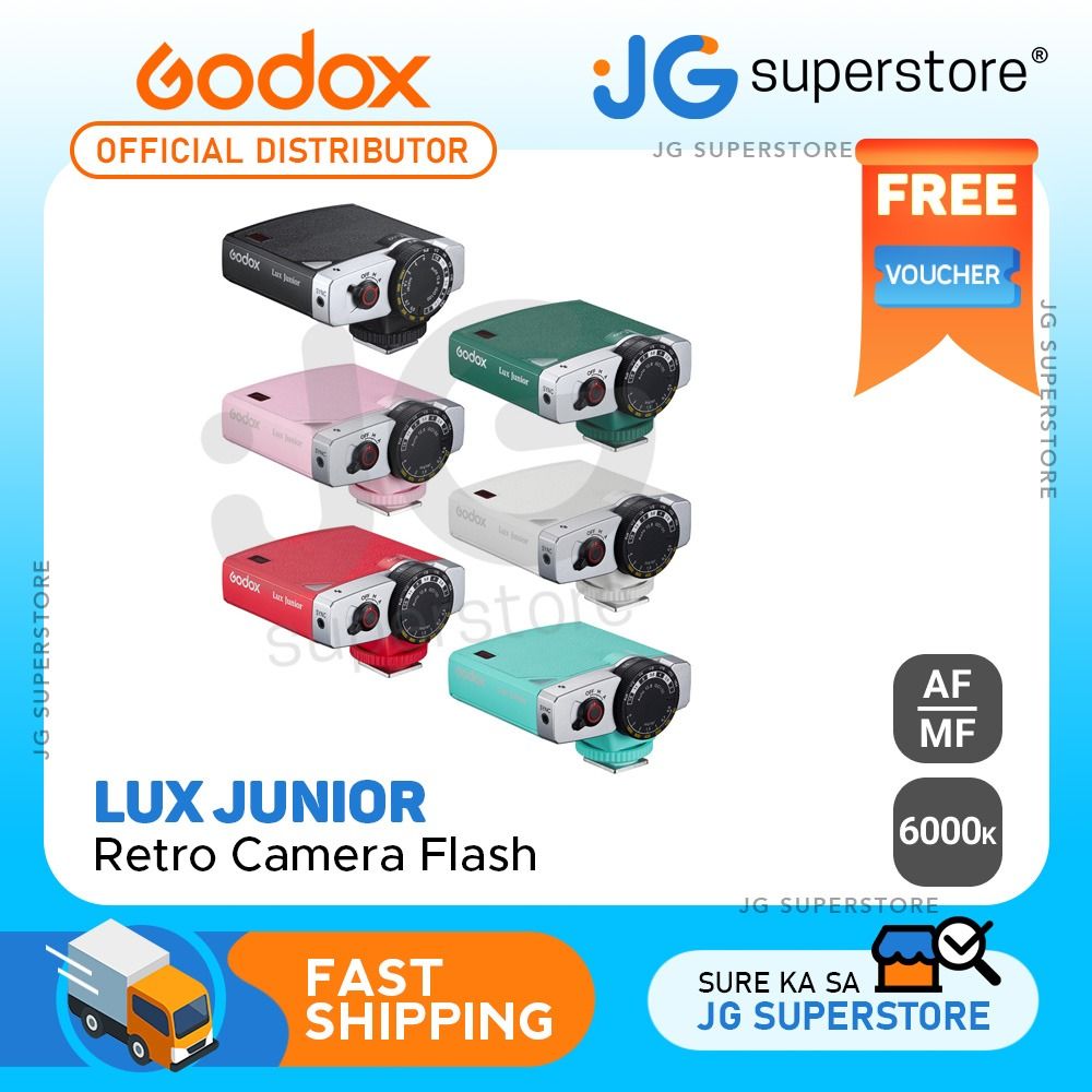 Godox Lux Junior Retro Camera Flash with Manual and Auto Flash Modes ...