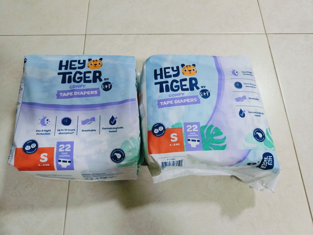 Hey Tiger Diapers S Size, Babies & Kids, Bathing & Changing, Diapers ...