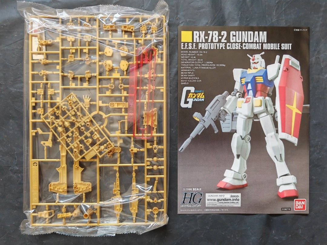 HGUC 1/144 RX-78-2 GUNDAM (GOLD COATING VER.), Hobbies & Toys, Toys & Games on Carousell