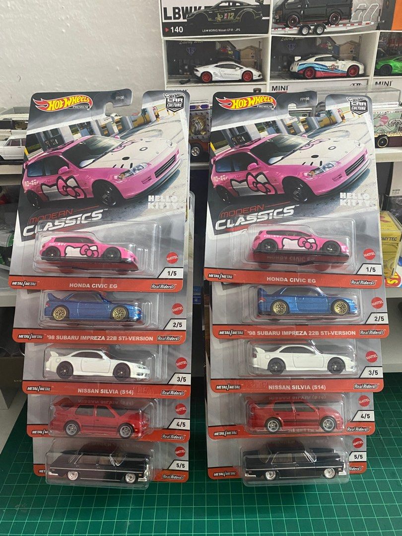 Hot Wheels Hello Kitty EG9 22B impreza silvia s14 Jetta Benz280 ...
