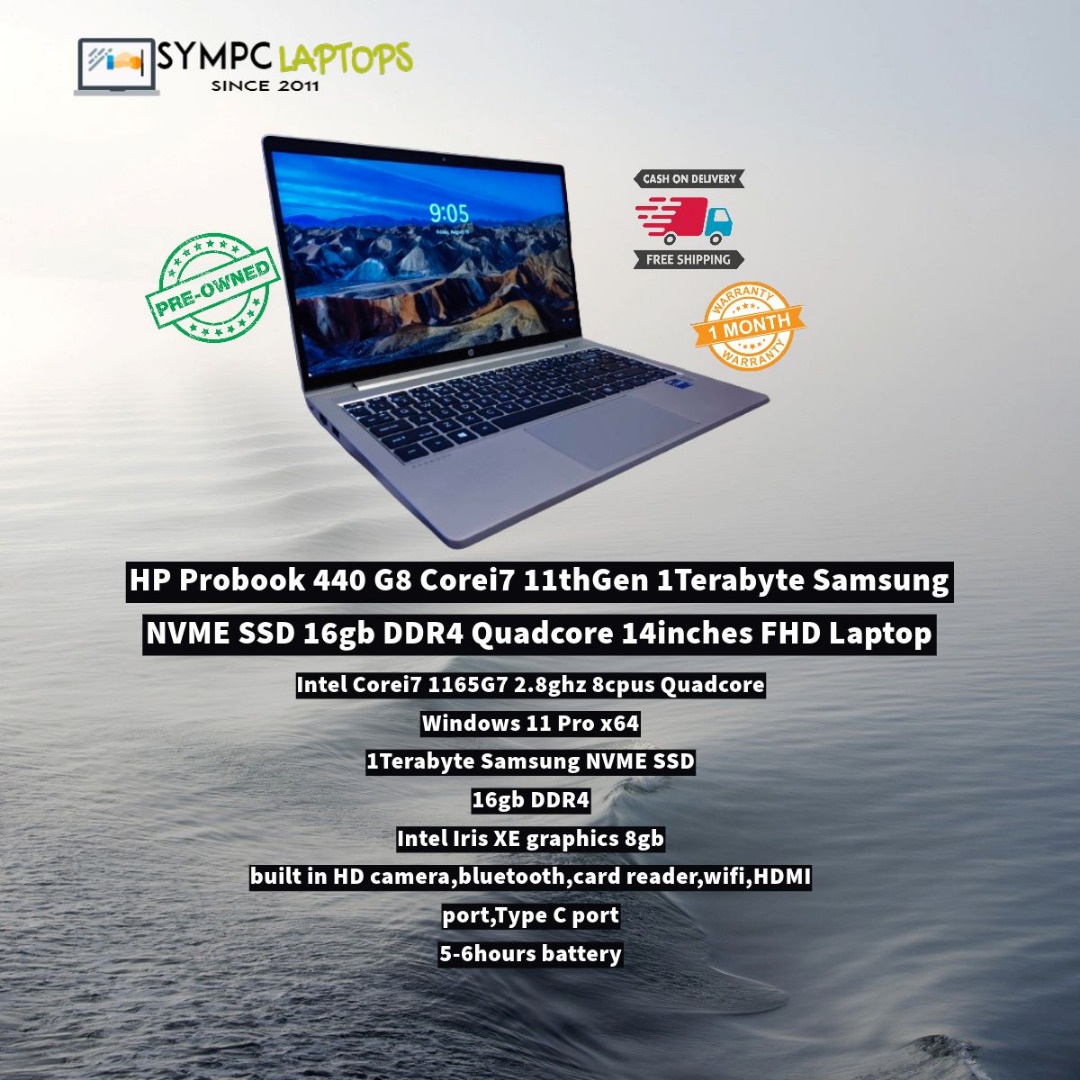 HP Probook 440 G8 Corei7 11thGeneration 1Terabyte SSD 16gb DDR4 ...