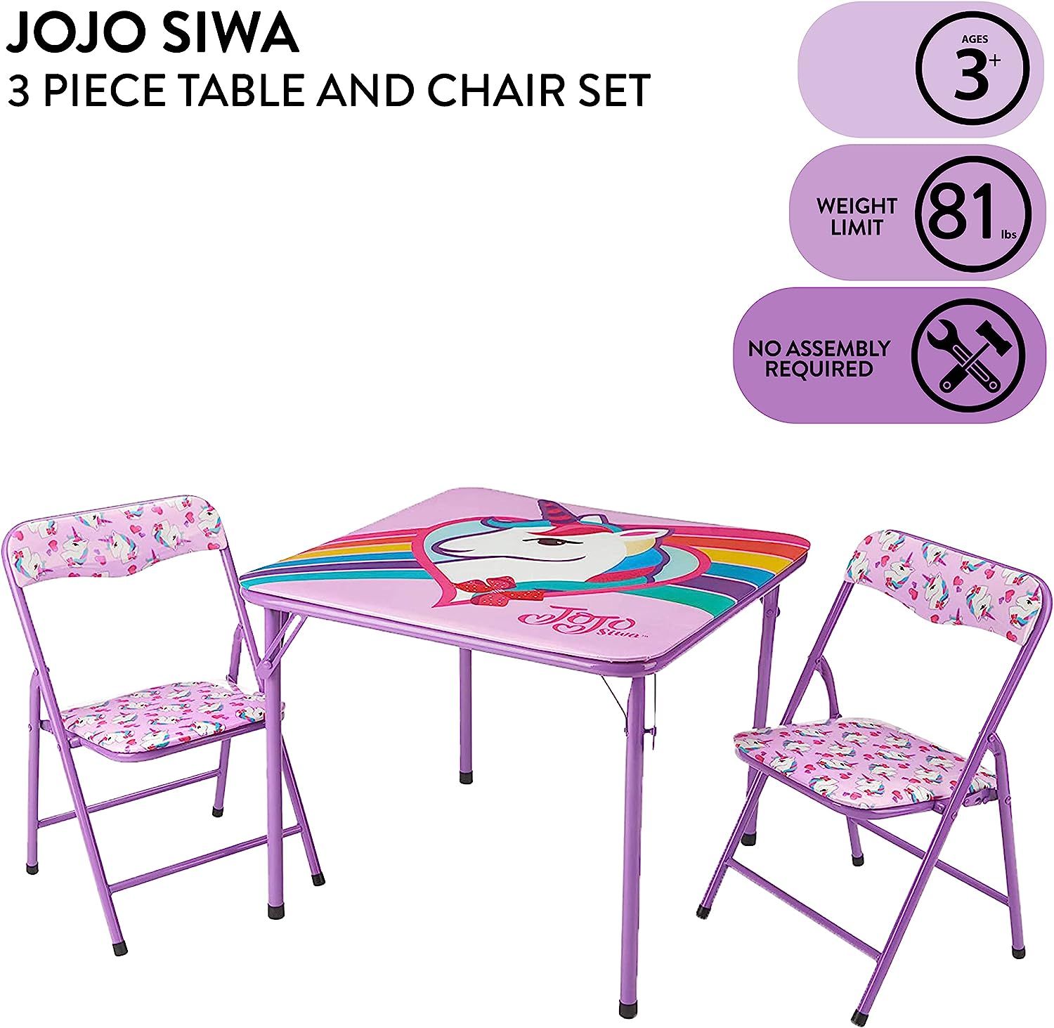 Idea Nuova JoJo Nickelodeon Siwa 3Piece Table & Chair Set with 2 ...