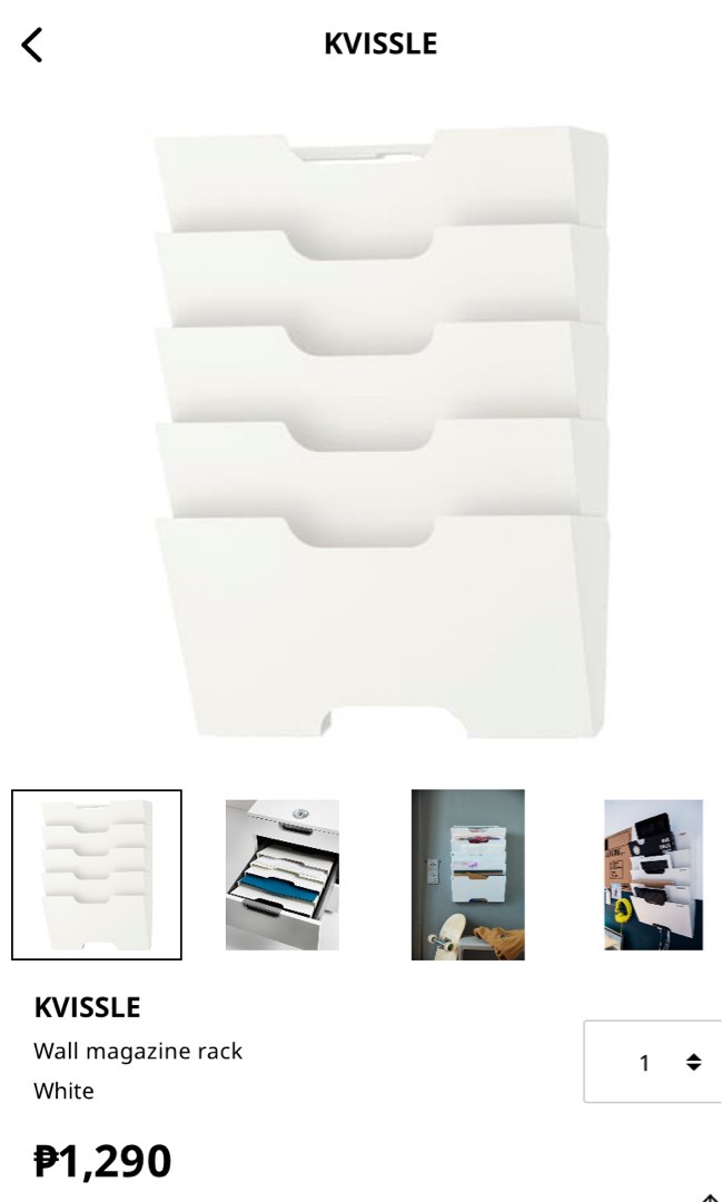 Ikea Kvissle Wall Magazine Rack White on Carousell