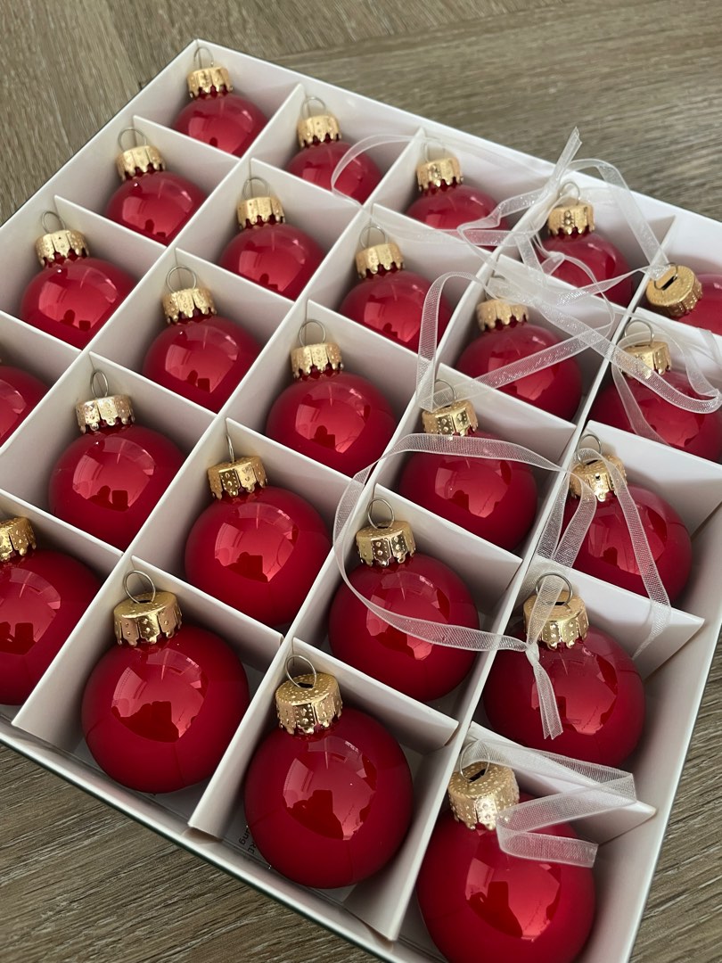 3cm IKEA Vinter Collection 2021 - 3cm x 25 pieces Red Baubles (Steel ...