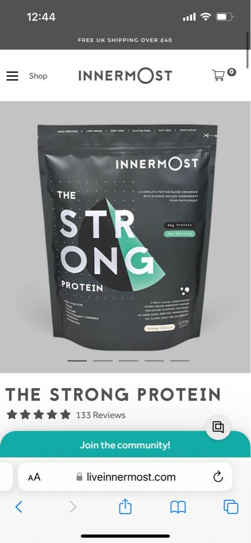Innermost Protein Powder, Health & Nutrition, Health Supplements ...