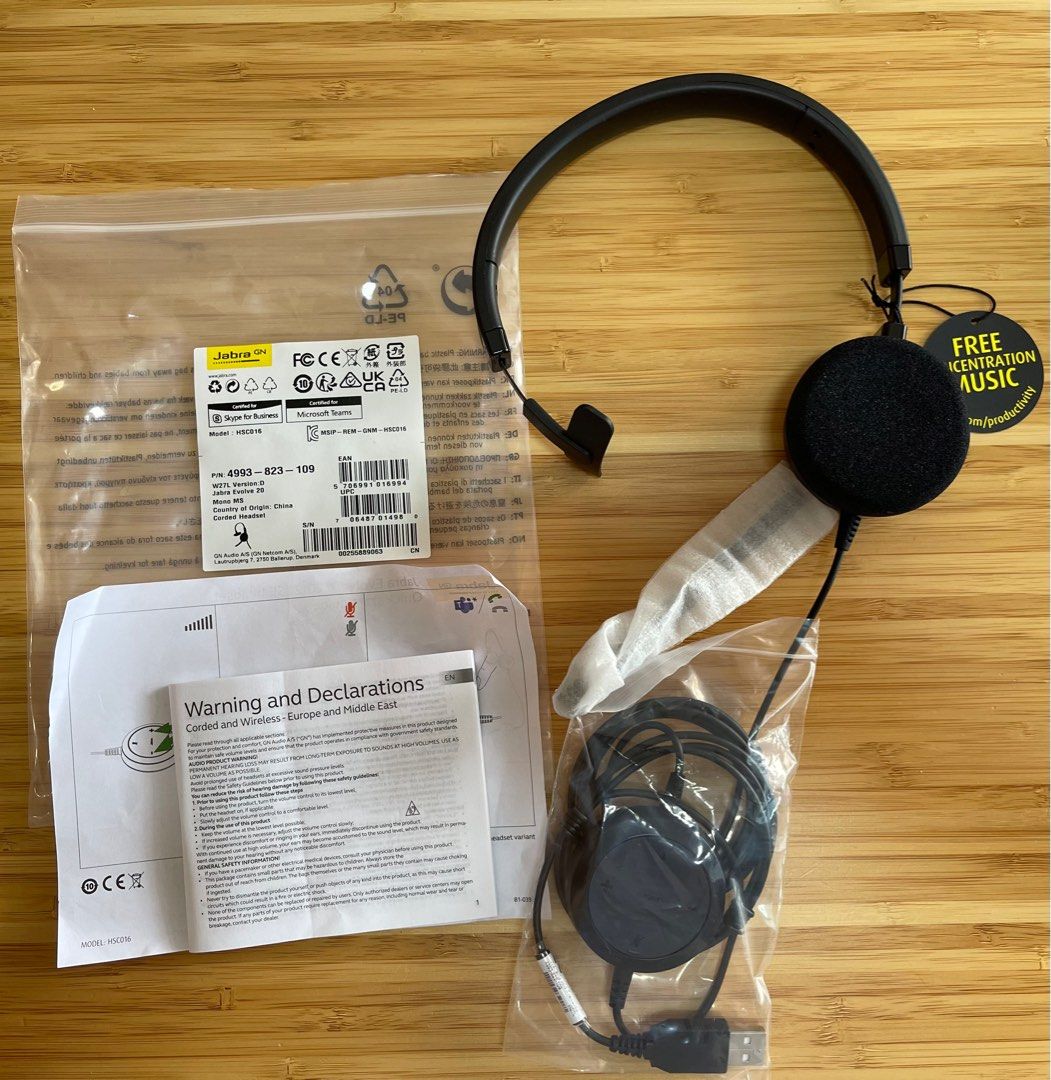 Jabra Evolve Mono Ms Headset Hsc Audio Headphones Headsets On Carousell