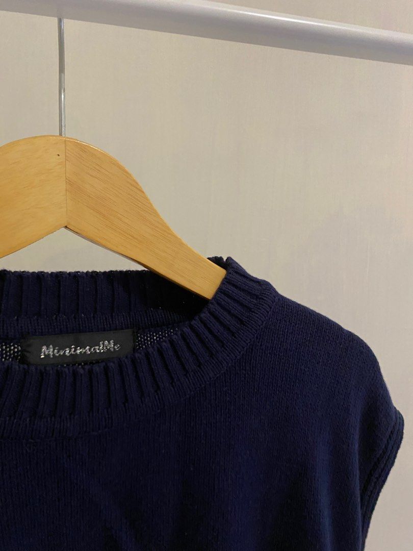 Korean outer , Baju luaran korea warna biru navy, Fesyen Wanita ...