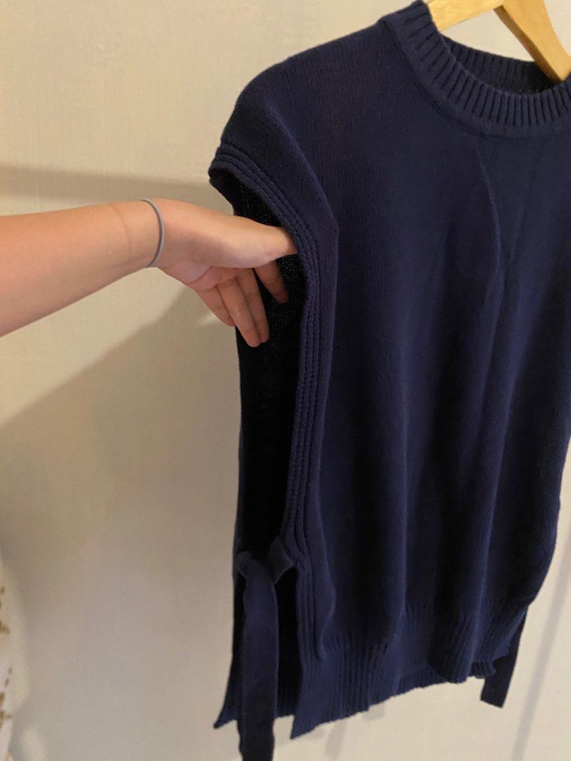 Korean outer , Baju luaran korea warna biru navy, Fesyen Wanita ...