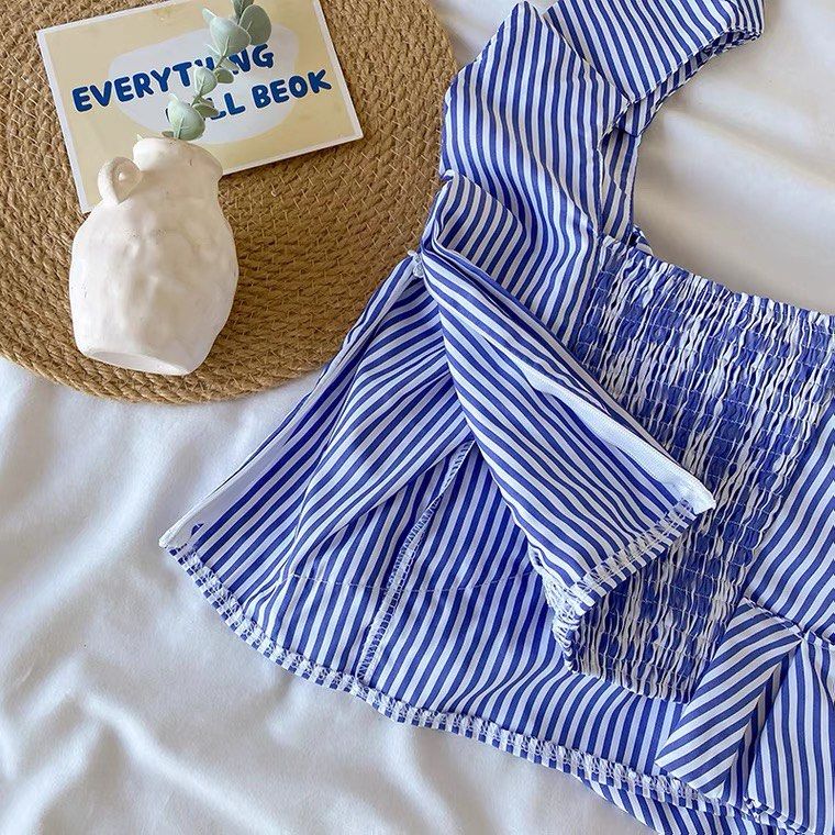 Korean Stipe Top, Women's Fashion, Tops, Sleeveless on Carousell