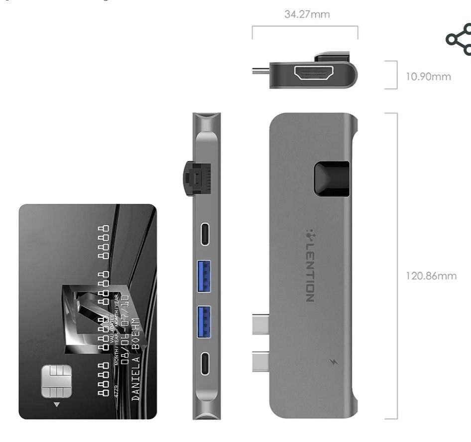 LENTION USB C Hub with 100W Power Delivery, 40Gbps USB C Data, 4K HDMI ...