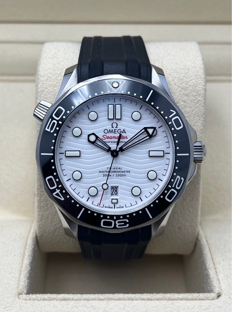 Like new 2021 Omega Seamaster Professional Diver 300 white dial rubber ...