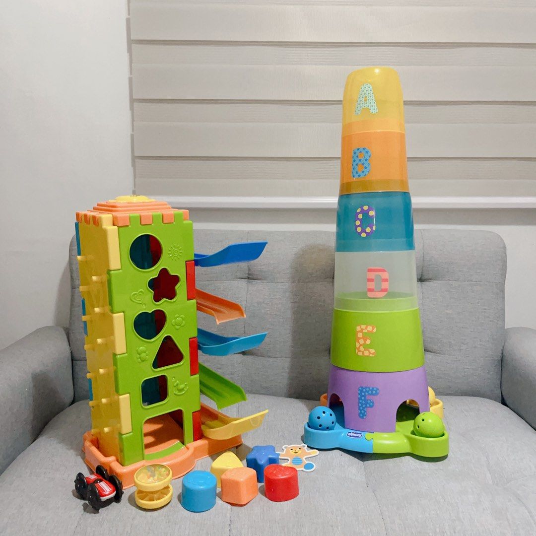 Like new BUNDLE Chicco stack & fun cups and 5in1 activity tower on ...