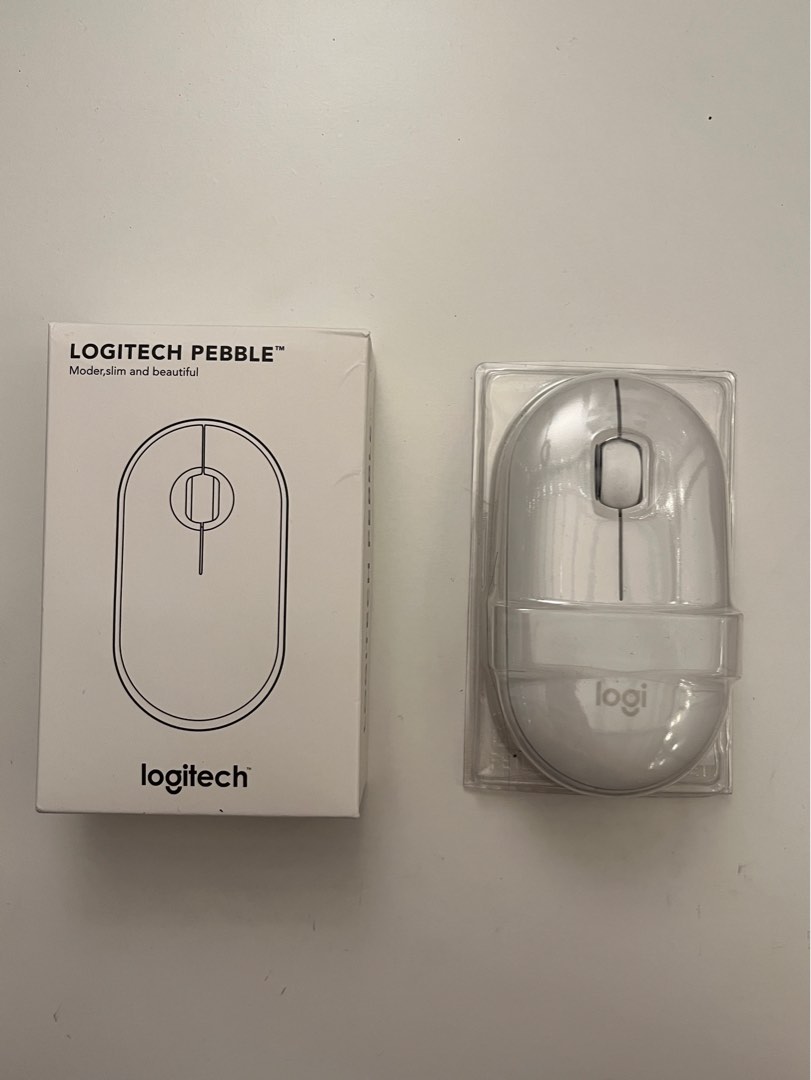 Logitech PEBBLE M350 wireless bluetooth mouse Dual-connectivity portable mouse ( Double Bubble ...