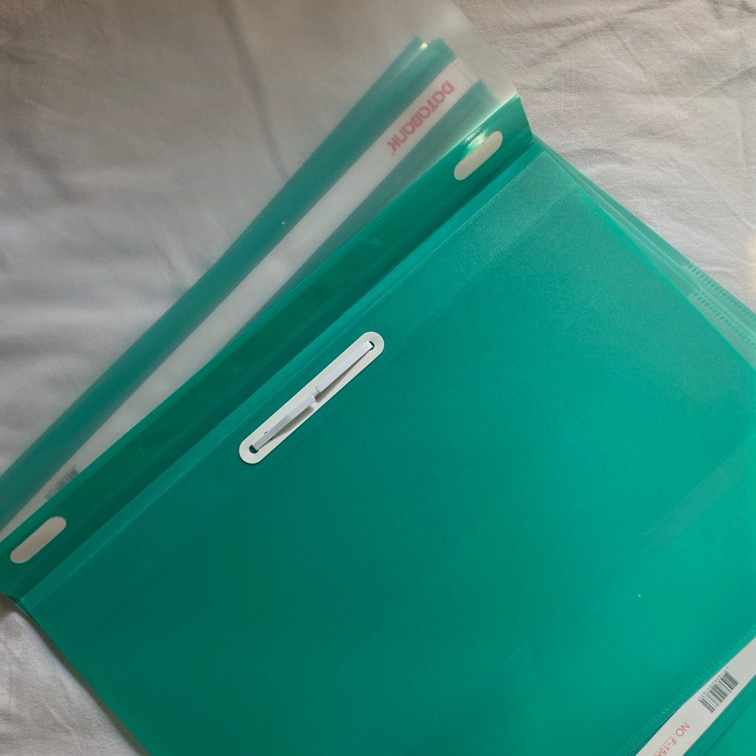 Long Green Clear Folder with Fastener on Carousell