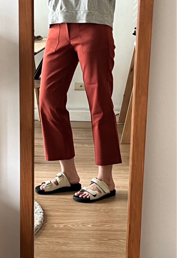 Mango Brick Red Crop Pants, Women's Fashion, Bottoms, Other Bottoms on ...